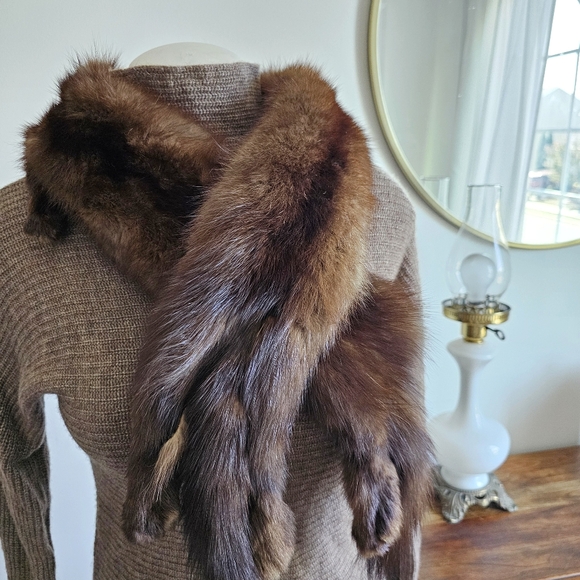 Accessories | Antique 4s American Dark Brown Authentic Real Mink Stole ...